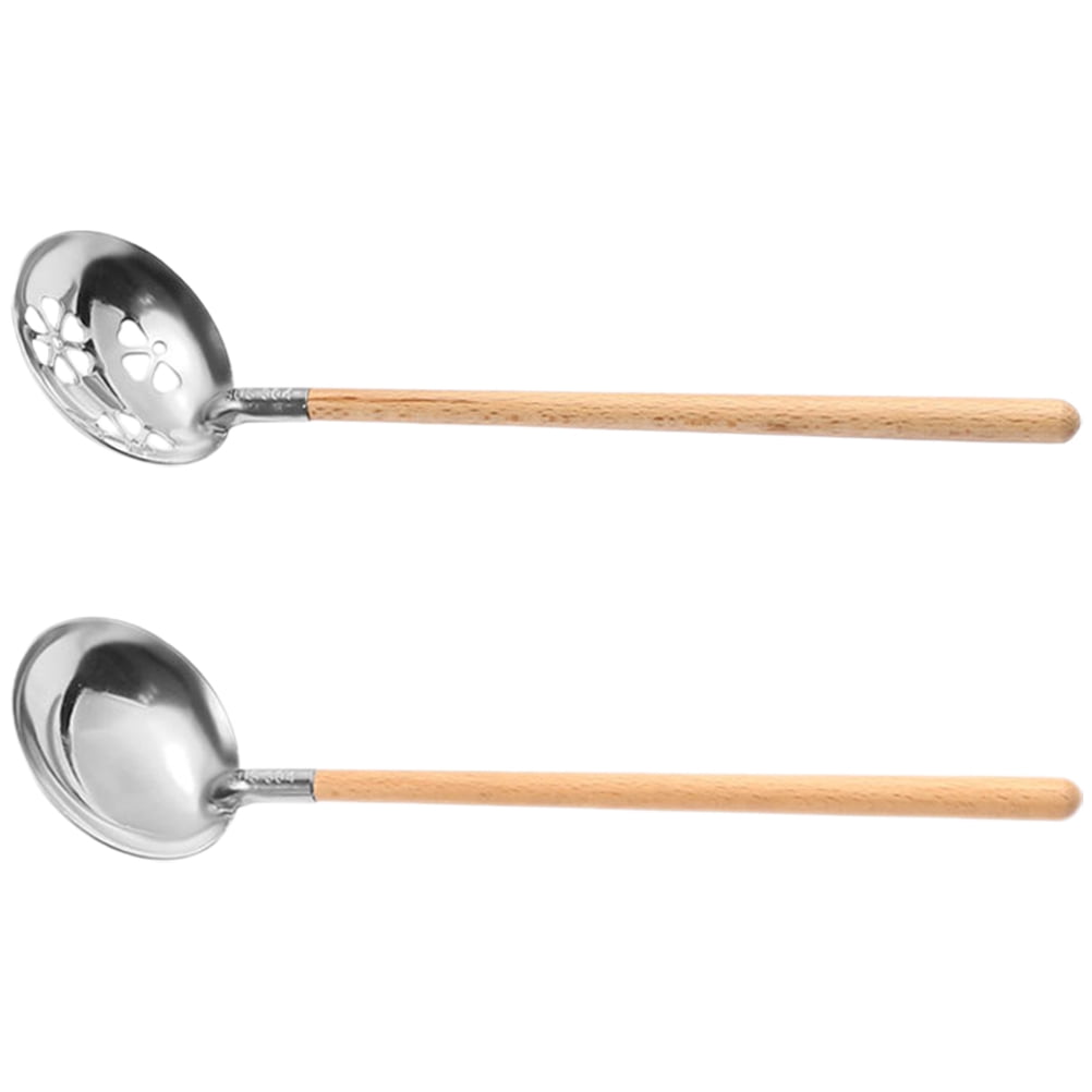 HOMEMAXS 2Pcs Stainless Steel Soup Scoop Slotted Soup Strainer Small ...
