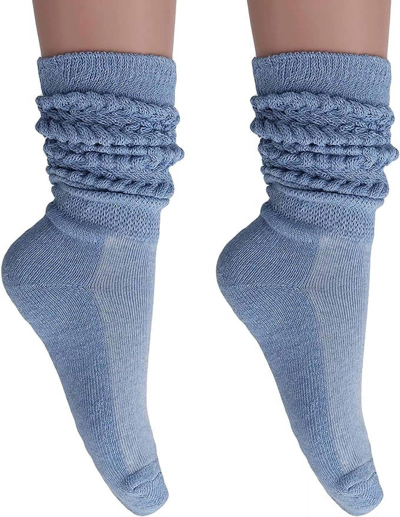 Slouch Scrunch Socks All Cotton Socks Size 9 to 11 Light Blue - Walmart.com