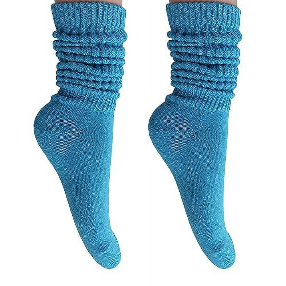 Slouch Scrunch Socks All Cotton Socks Size 9 to 11 Turquoise - Walmart.com