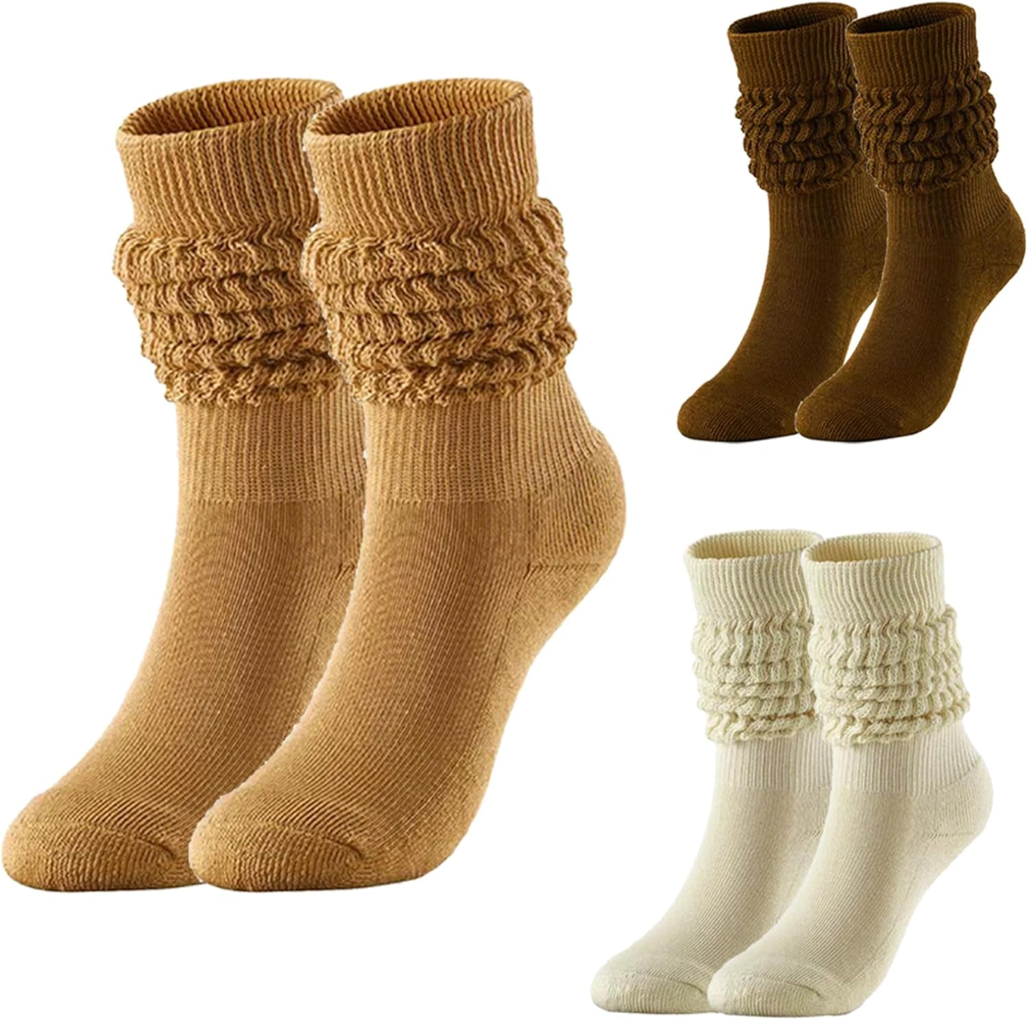Slouch Socks Womens Scrunch Knee-High Boot Socks Slouchy Extra Long ...