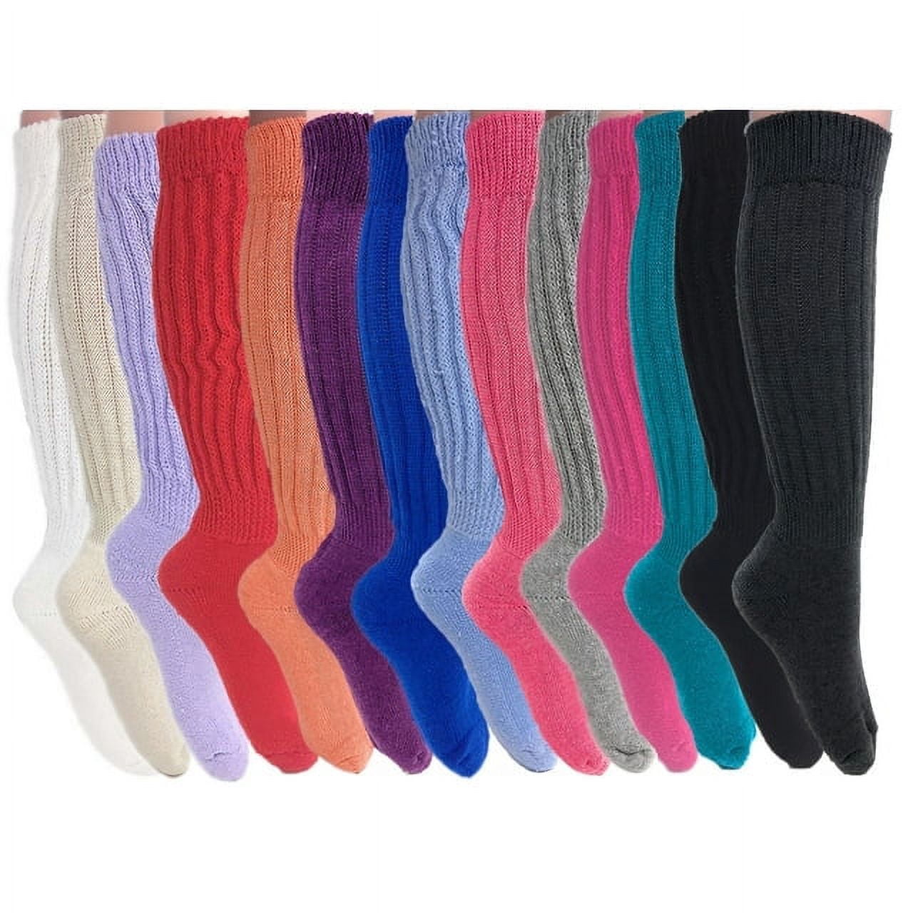 Slouch Socks for Women Cotton Boot Socks 14 Pairs Shoe Size 5 to 10 ...