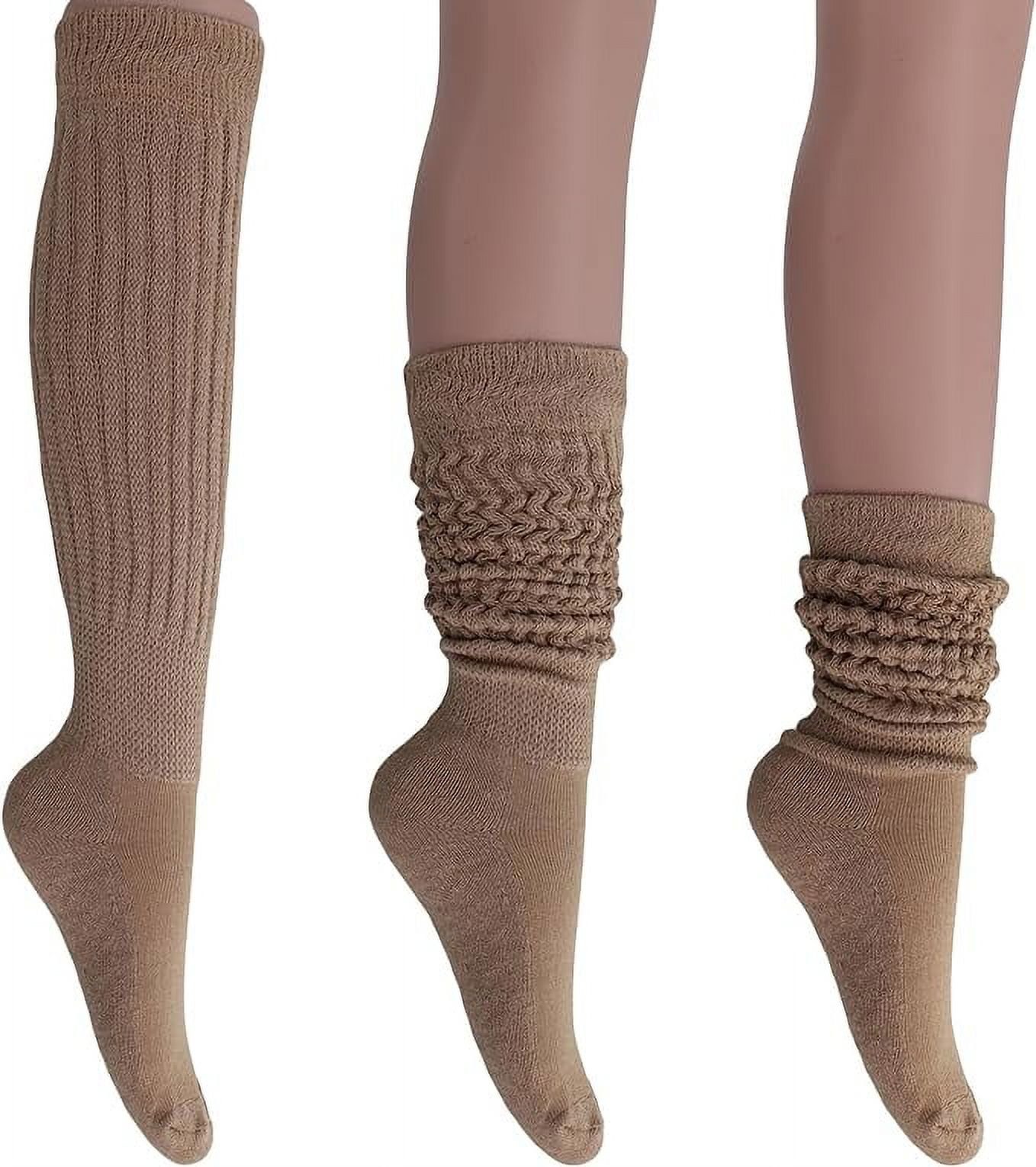 Slouch Socks for Women Extra Heavy Extra Long Shoe Size 5-10 - (Beige ...