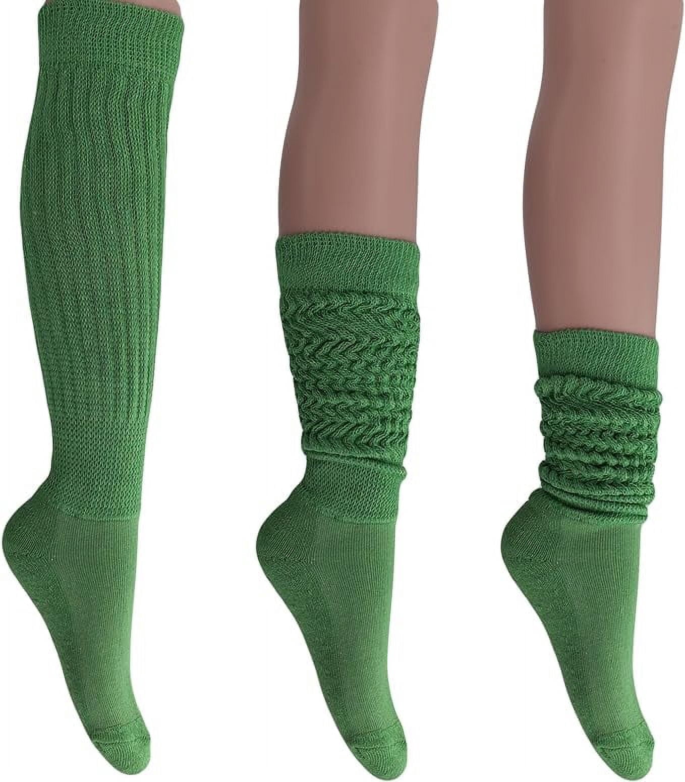 Slouch Socks for Women Extra Heavy Extra Long Shoe Size 5-10 - (Forest ...
