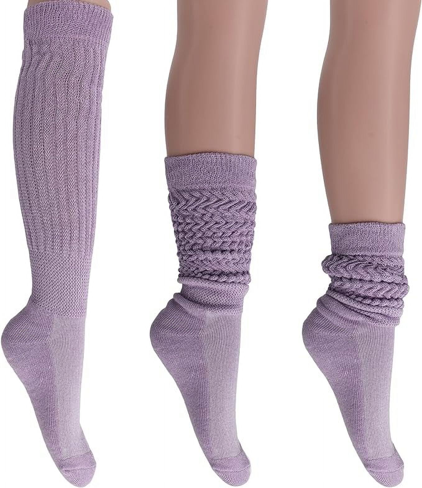 Slouch Socks for Women Extra Heavy Extra Long Shoe Size 5-10 - (Lilac ...