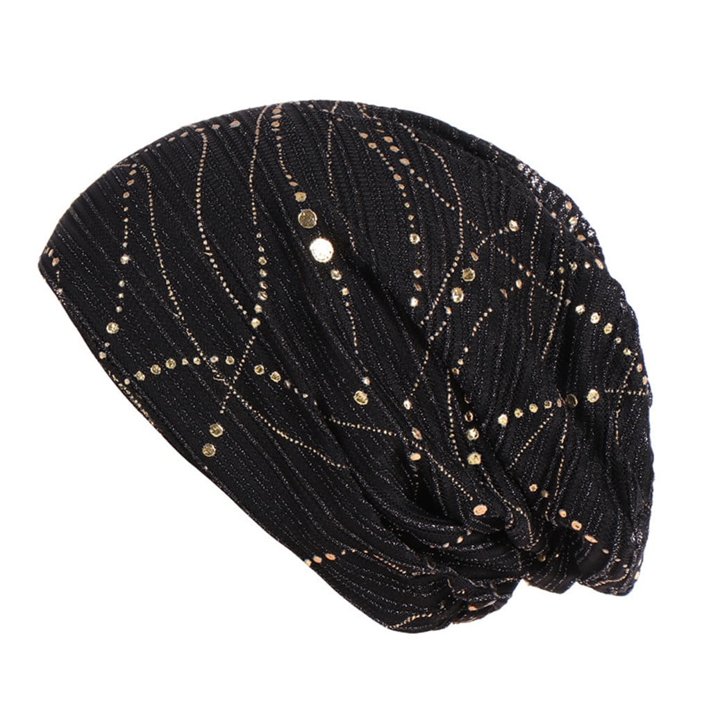 Slouchy Beanie Hat Headwear Women Frontal Lace Cross Bonnet Hijab ...