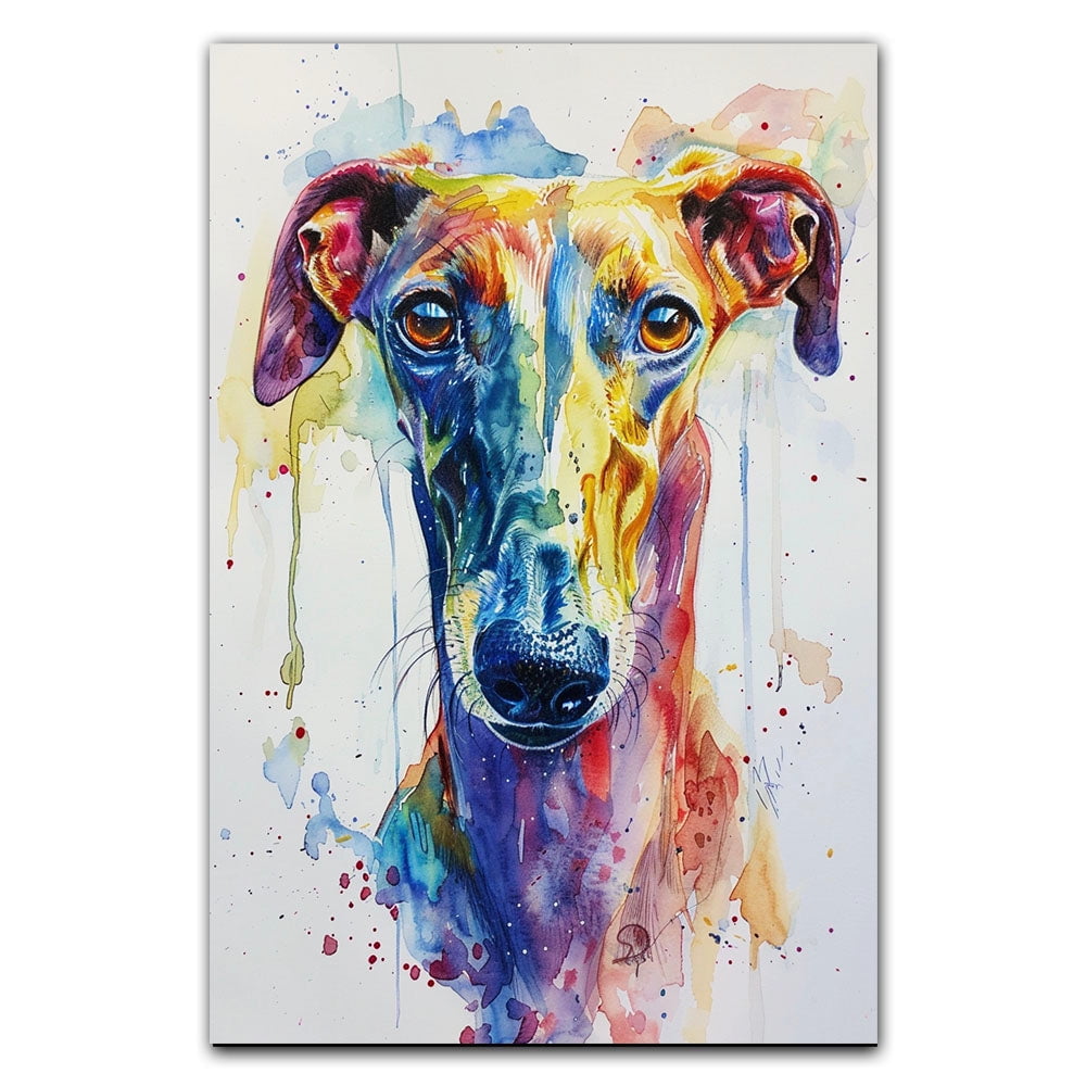 Sloughi Dog Poster Wall Art, Modern Cute Colorful Puppy Poster Dog Art ...