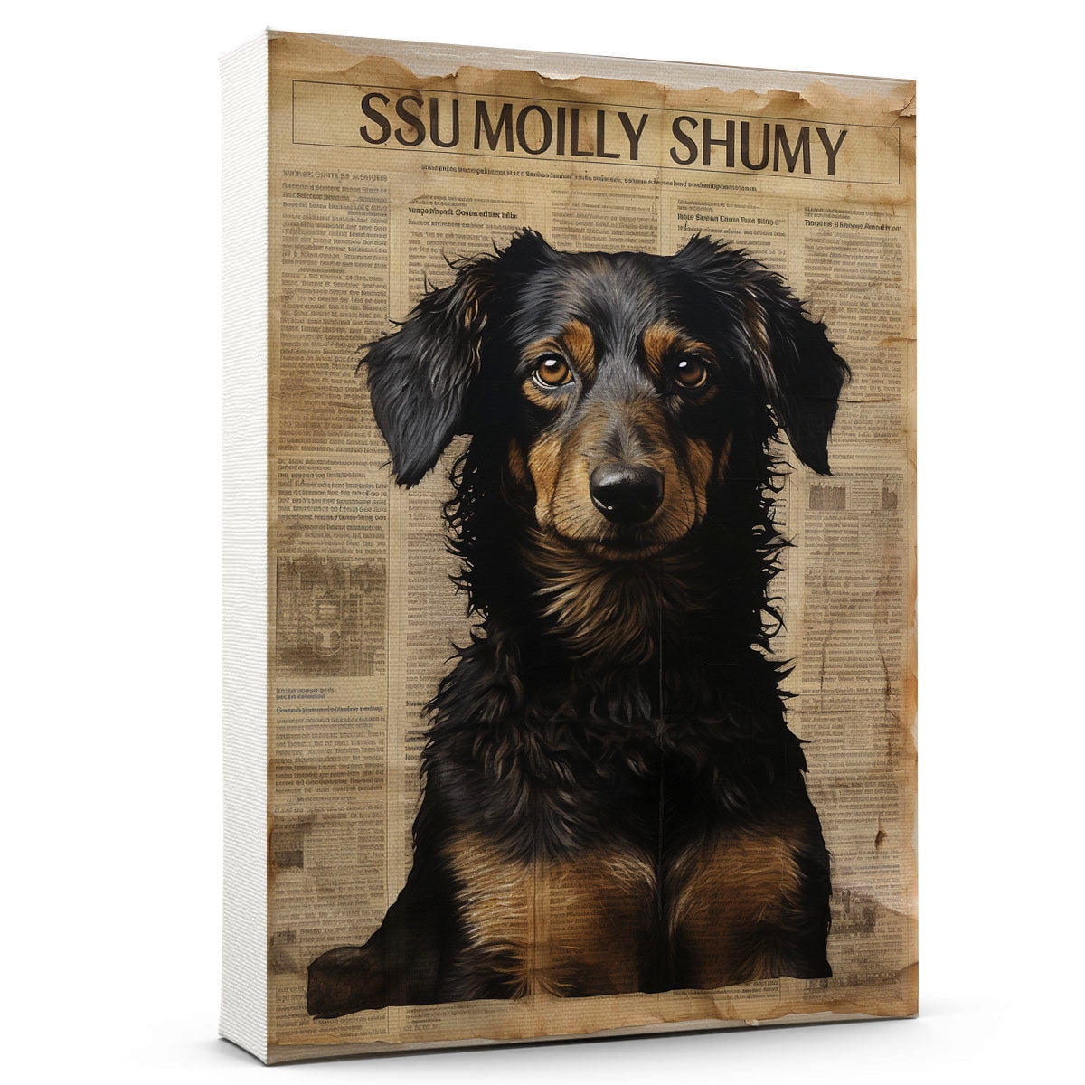 Sloughi Dog Read Newspapers Sitting Poster Prints on Canvas - Wall ...