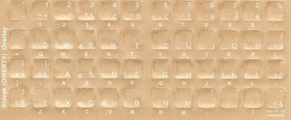 Slovak Keyboard Stickers - Labels - Overlays with White Characters for ...
