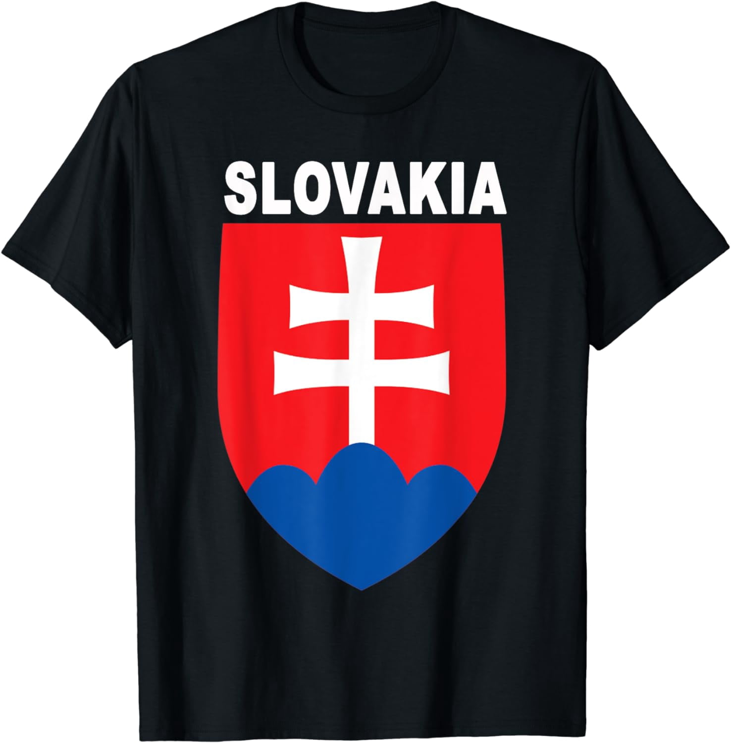 Slovakia National Coat of Arms Crest Design T-Shirt mens t shirt，black ...