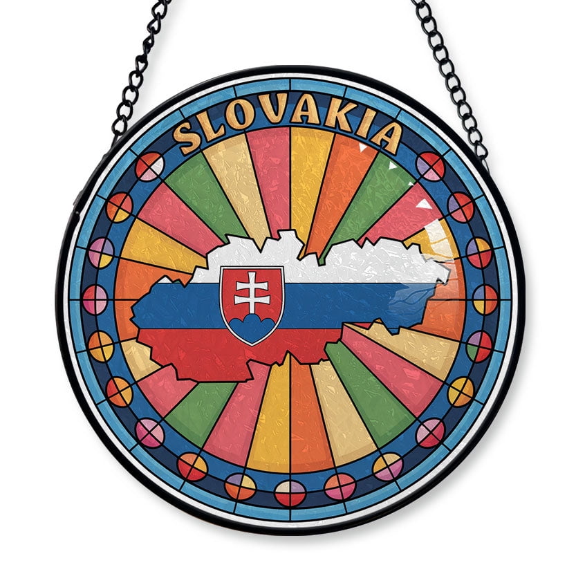 Slovakia Travel Decor Suncatcher Stained Glass Window Hanging, Gift for ...