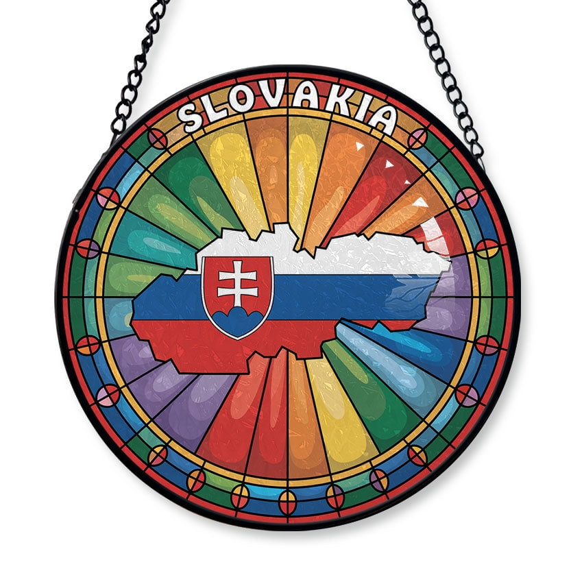 Slovakia Travel Decor Suncatcher Stained Glass Window Hanging, Gift for ...
