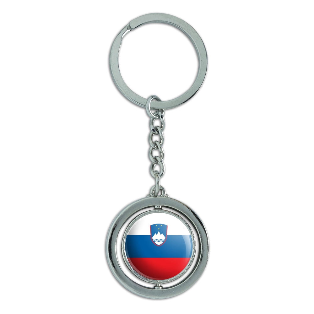 Slovenia National Country Flag Spinning Circle Metal Keychain - Walmart.com