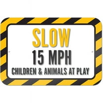 Slow 5 MPH Children And Animals At Play Sign - Walmart.com