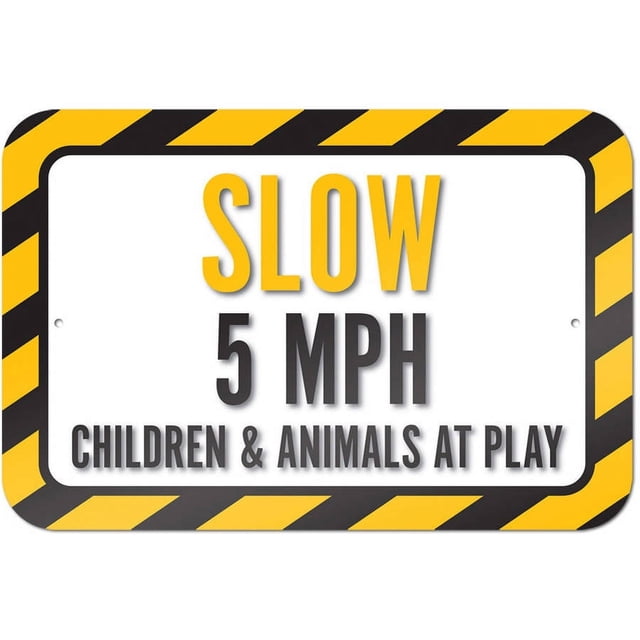 Slow 5 MPH Children And Animals At Play Sign - Walmart.com