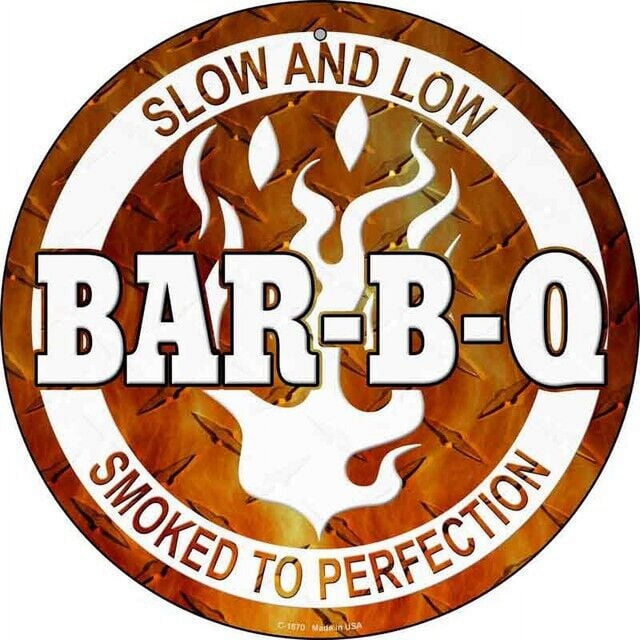 Slow And Low BBQ Round Circular Novelty Metal Sign Home Garage Wall ...