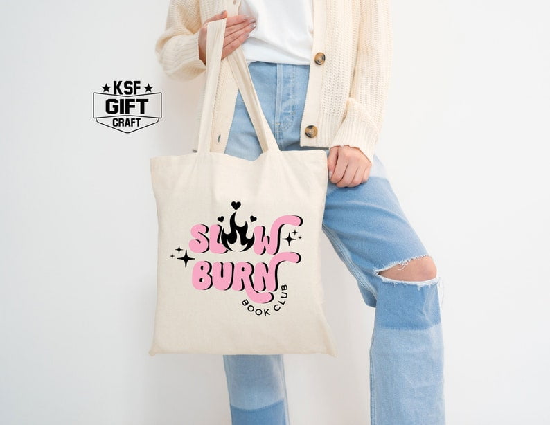 Slow Burn Book Club Tote Bag - Romance, Readers, Bookworm, Book Club ...