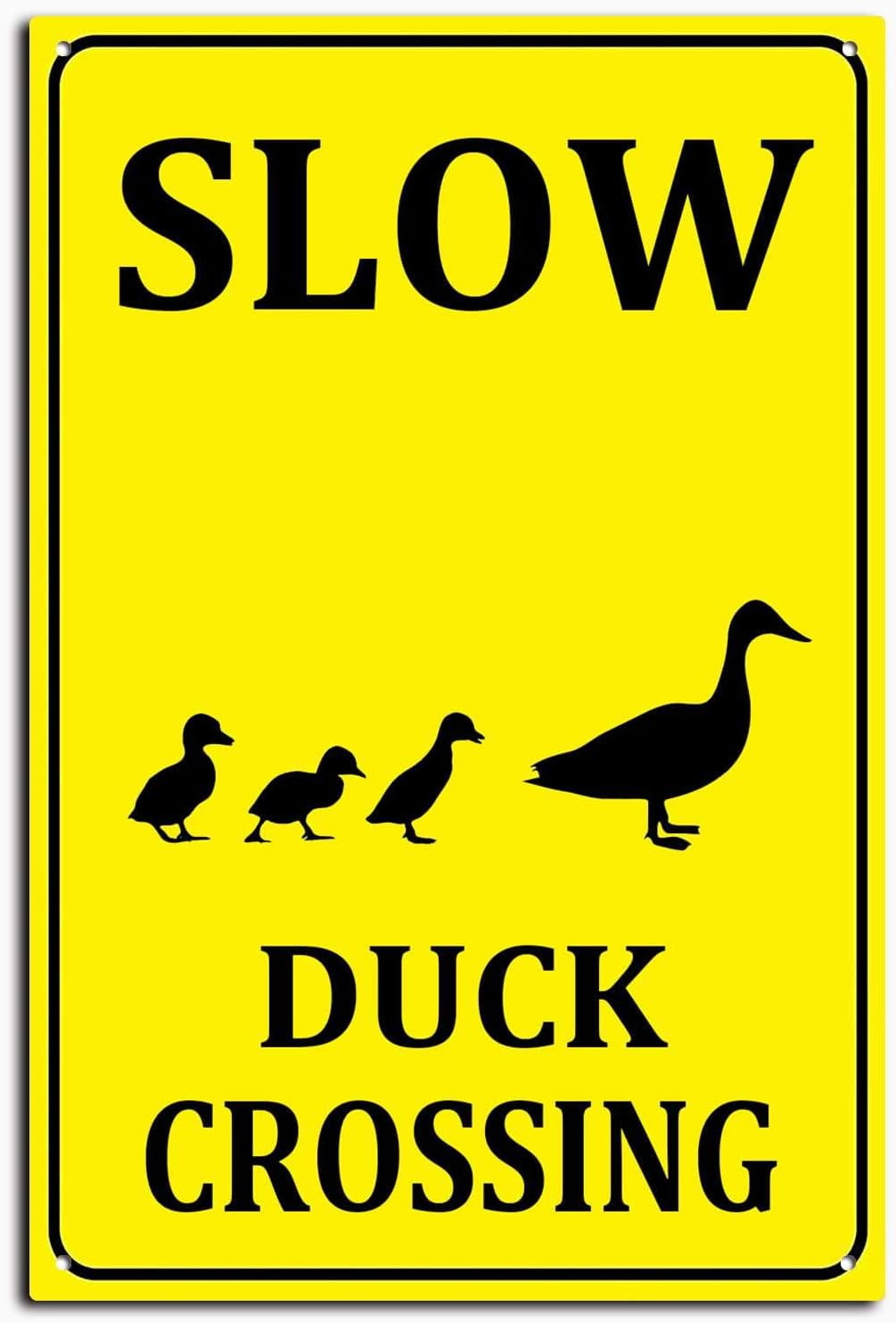 Slow Cat Crossing Sign Aluminum Black on Yellow Wall Decor for Home ...