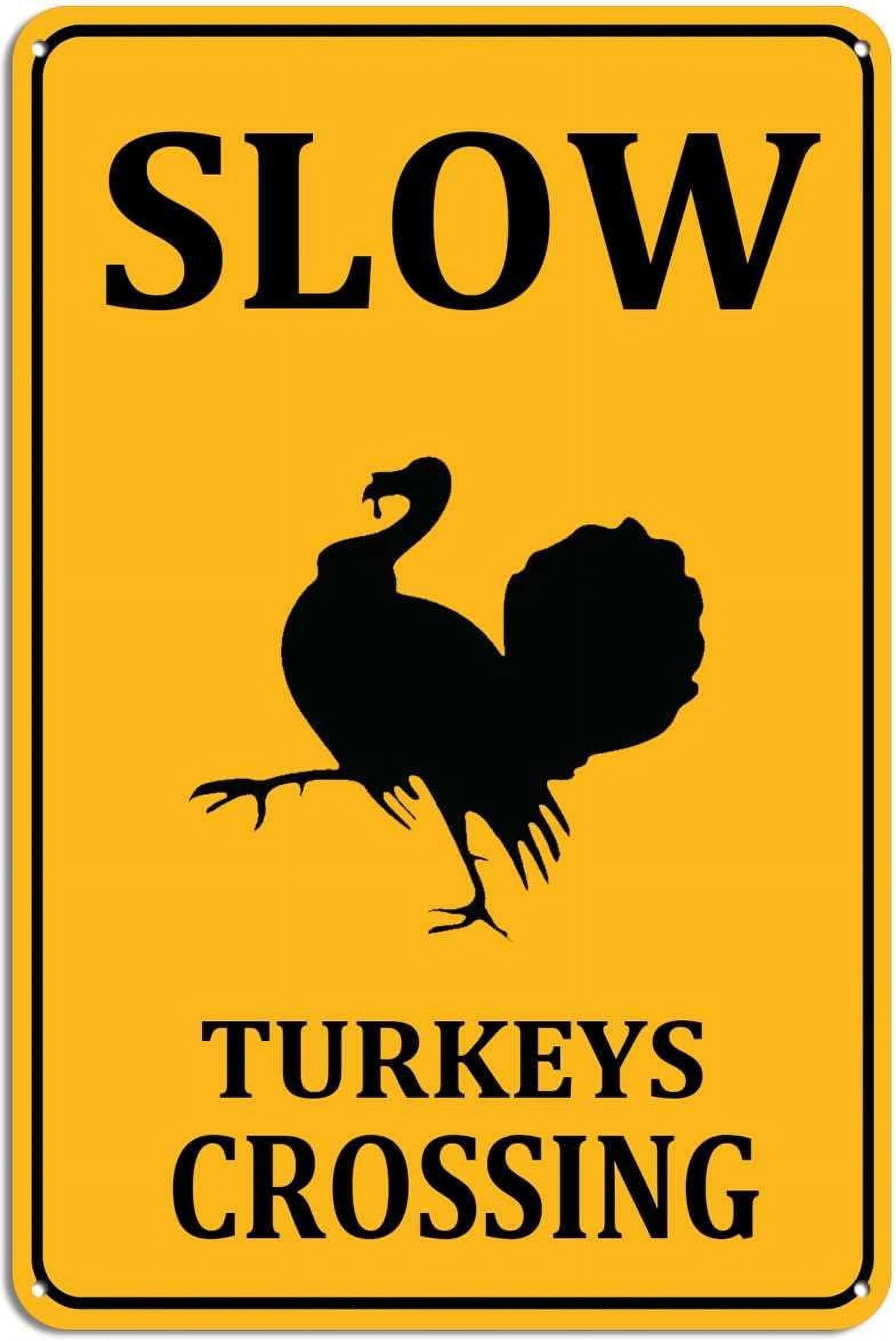 Slow Cat Crossing Sign Aluminum Black on Yellow Wall Decor for Home ...