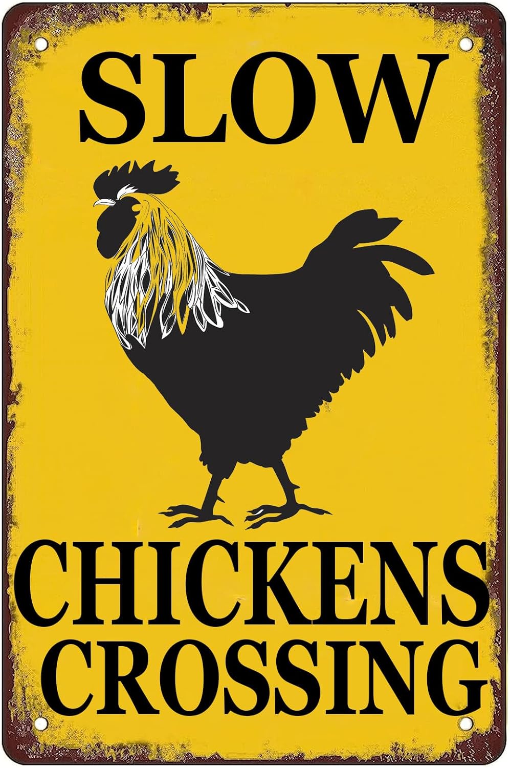 Slow Chickens Crossing Metal Signs-Metal Tin Signs Exquisite Wall Art ...