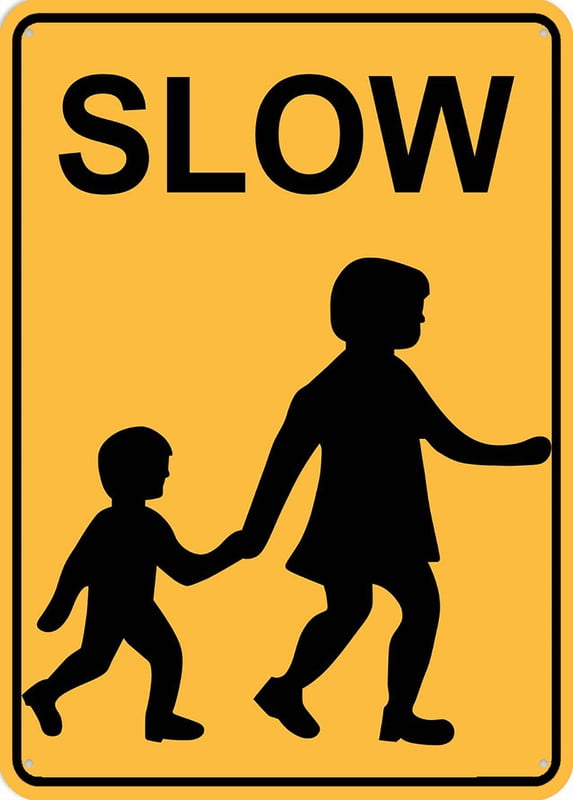 Slow Children Symbol Sign 8X12 Inch Rust Free Aluminum Easy To Read ...