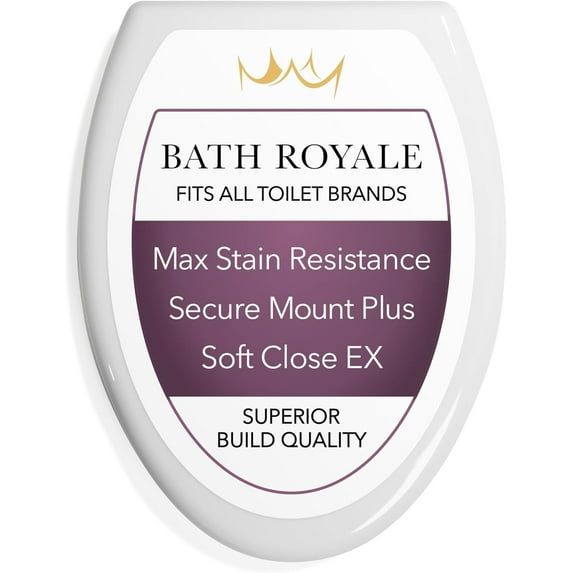 Slow Close Toilet Seat BR501-00 White Elongated, Stain-Resistant and ...