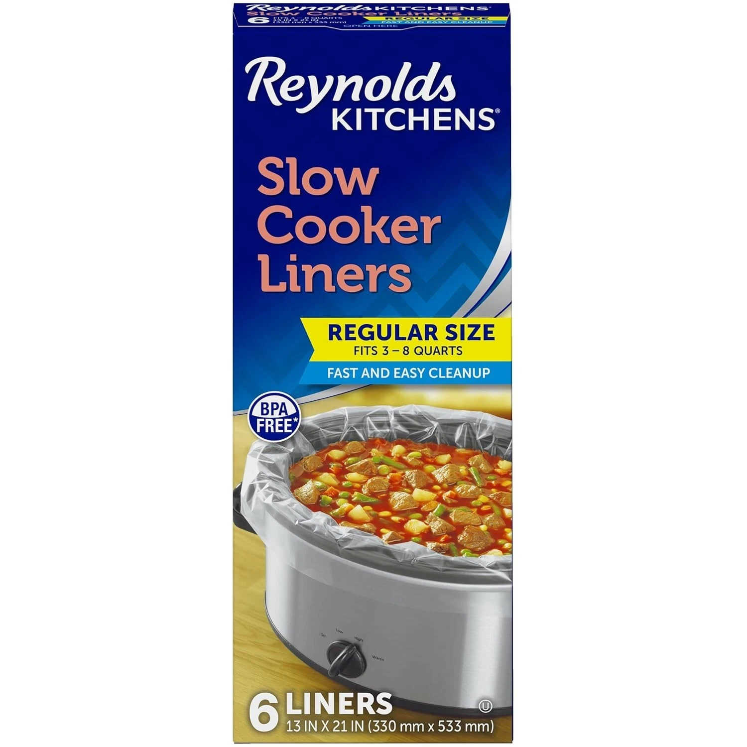 Slow Cooker Liners Kitchen Chef Recipes Crock Pot Cook Fits 3-8 Quarts ...