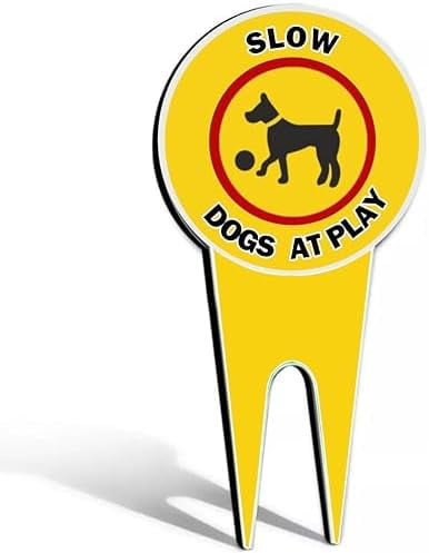 Slow Dogs At Play Sign Art Minimalist Style,for Patio Lawn & Garden ...