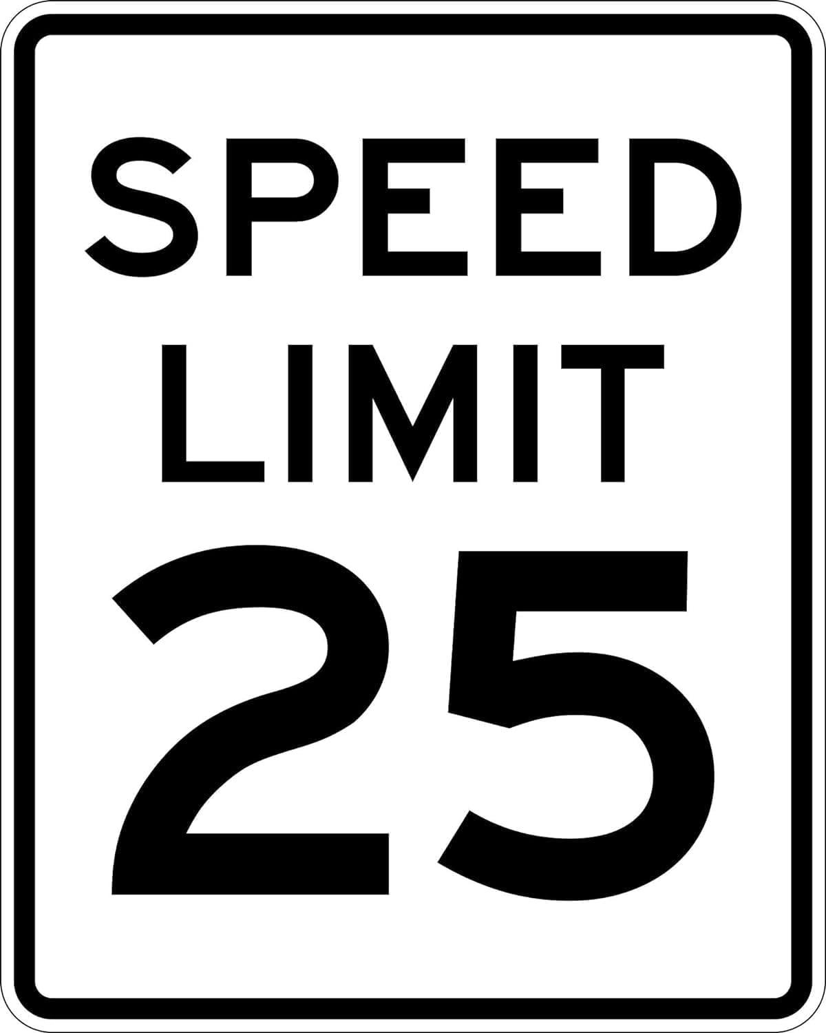 Slow Down 25 MPH Speed Limit Road Signs,Warning Traffic Road Street ...