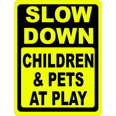 SignMission 12 x 18 in. Slow Children At Play Aluminum Sign - Kids ...