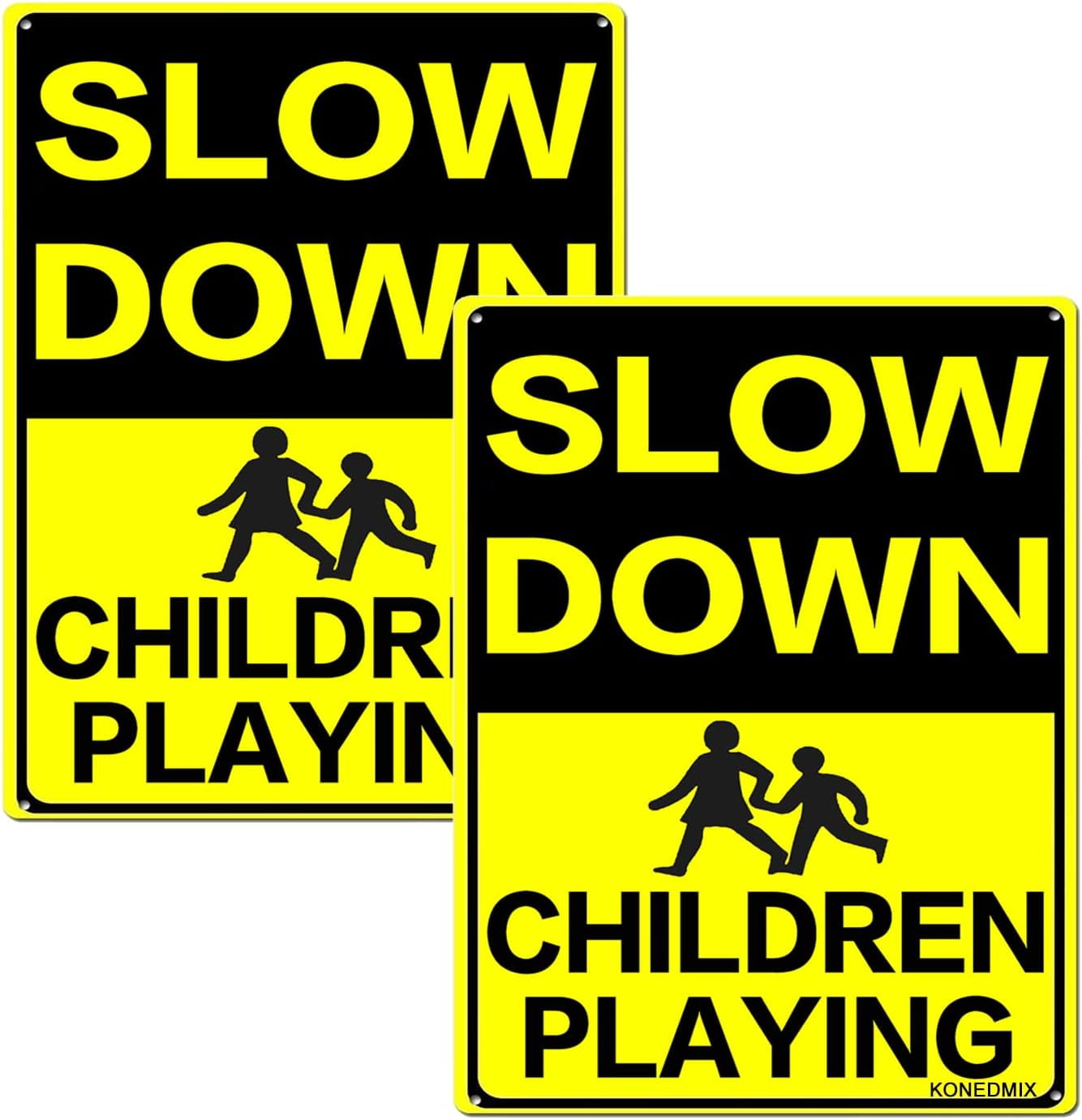 Slow Down Children Playing Sign Metal MPH Slow Warning Traffic Road ...
