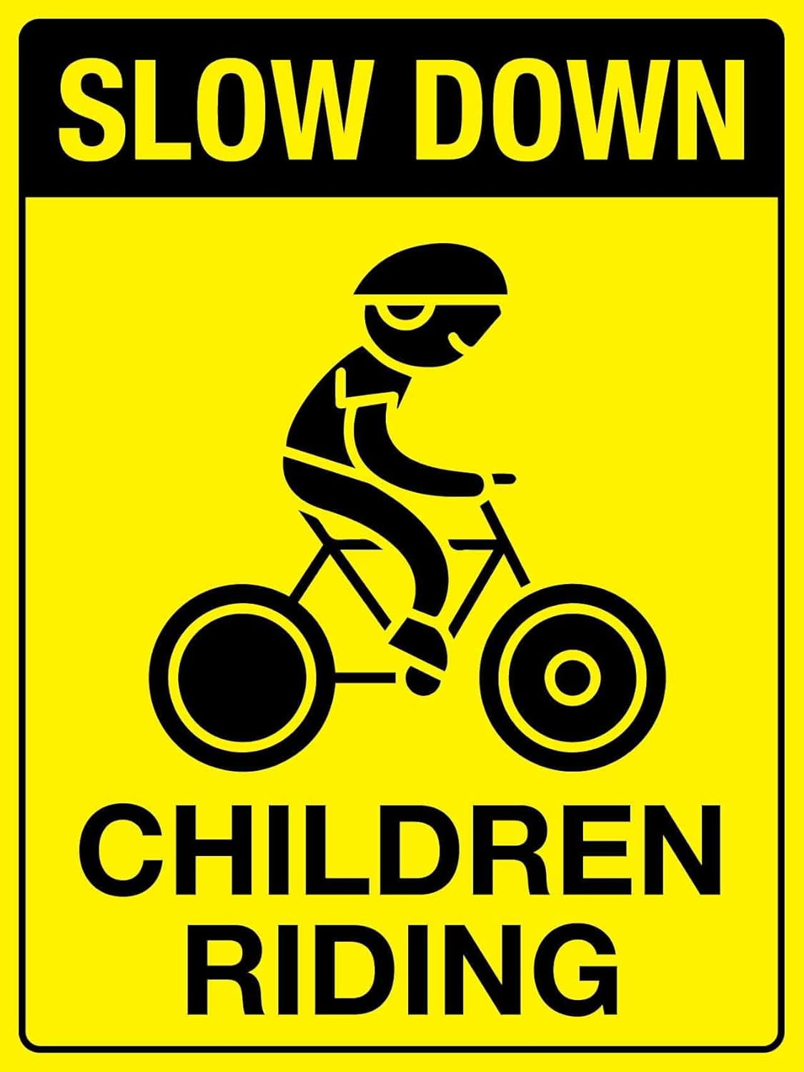 Slow Down - Children Riding Sign - Children Sign, 12 X 16 Inch Metal ...