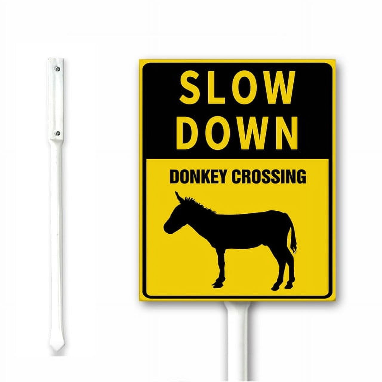 Slow Down - Donkey Crossing Sign With Stakes 8 x 12 inch Aluminum Yard ...