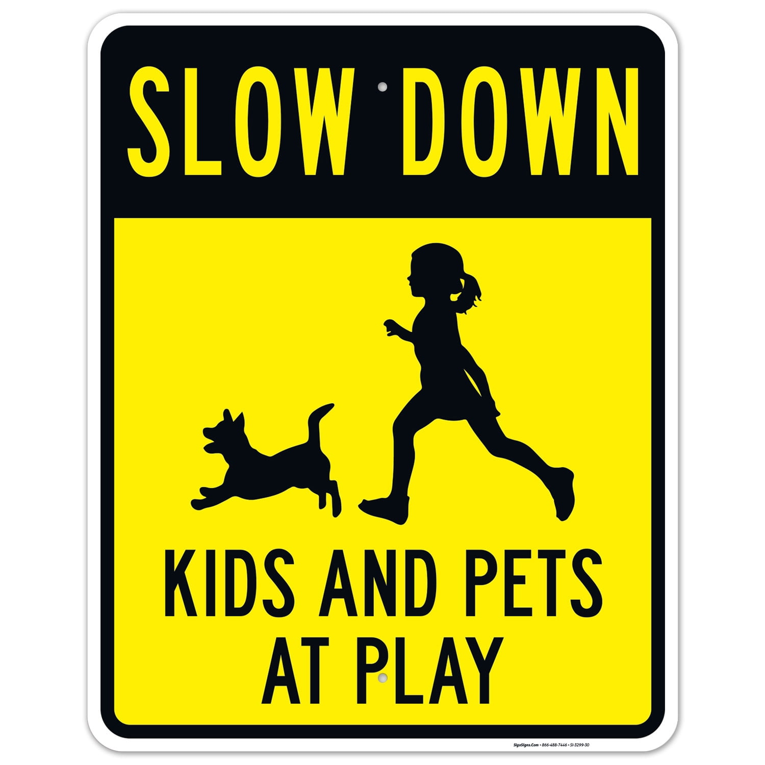 Slow Down Kids And Pets At Play Sign, Traffic Sign, 24x30 Aluminum ...