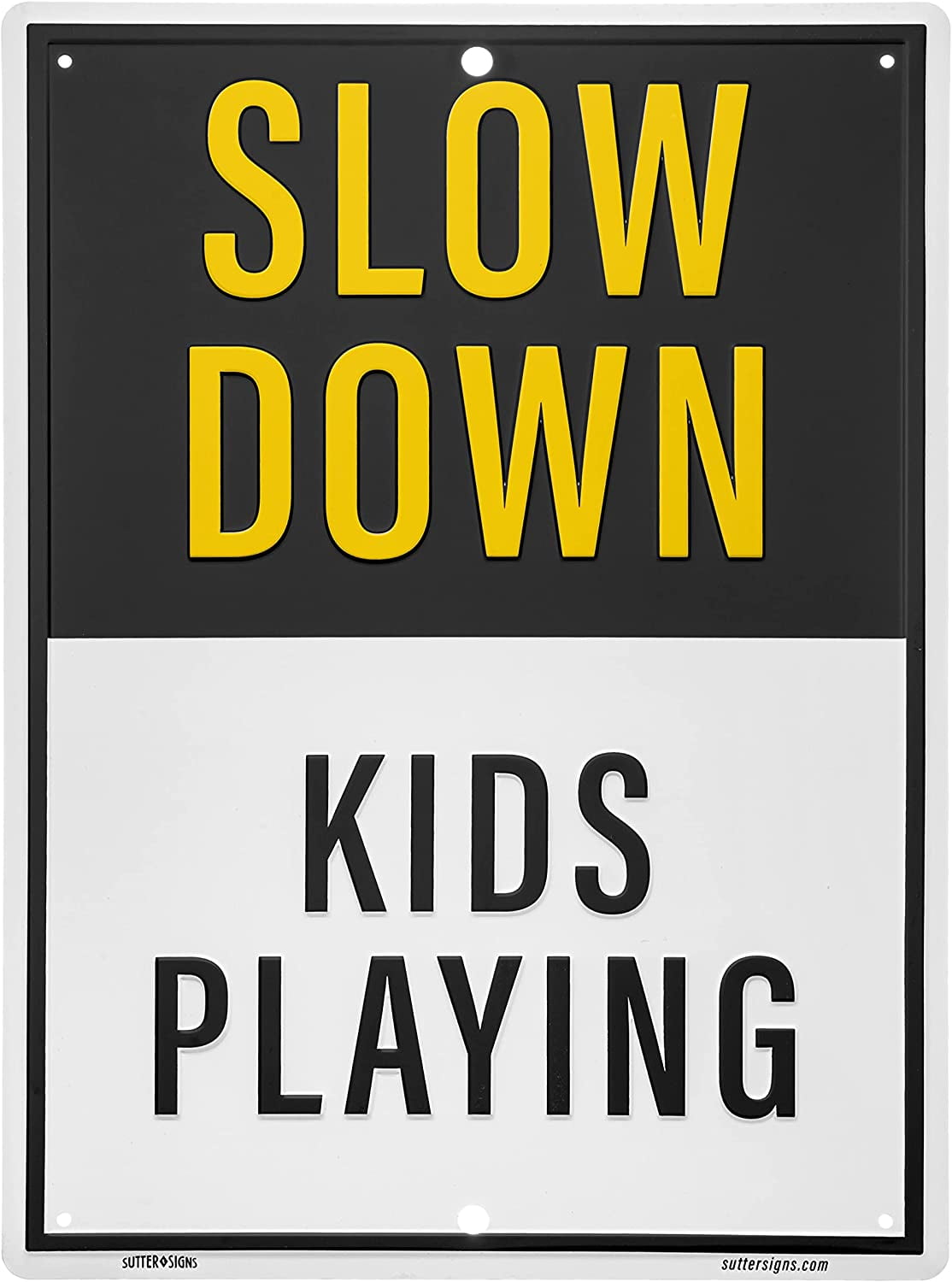 Slow Down Kids At Play Aluminum Metal Sign for Children Playing in ...