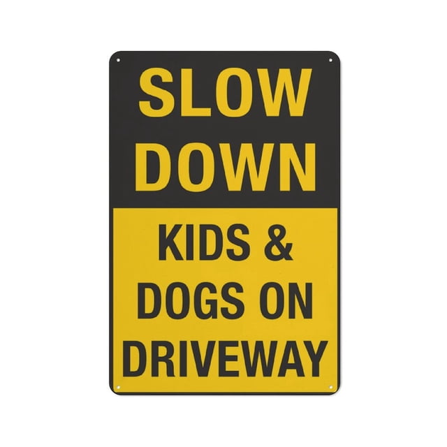 Slow Down Kids & Dogs On Driveway Warning Sticker-Security Sign Outdoor ...