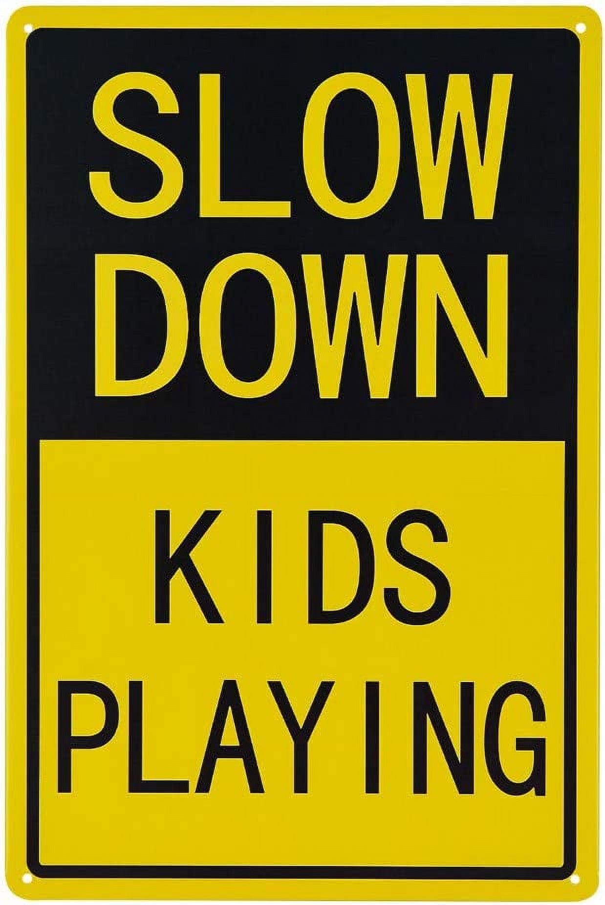 -Slow Down Kids Playing Signs | Children at Play Yard Sign -12 x 8 ...
