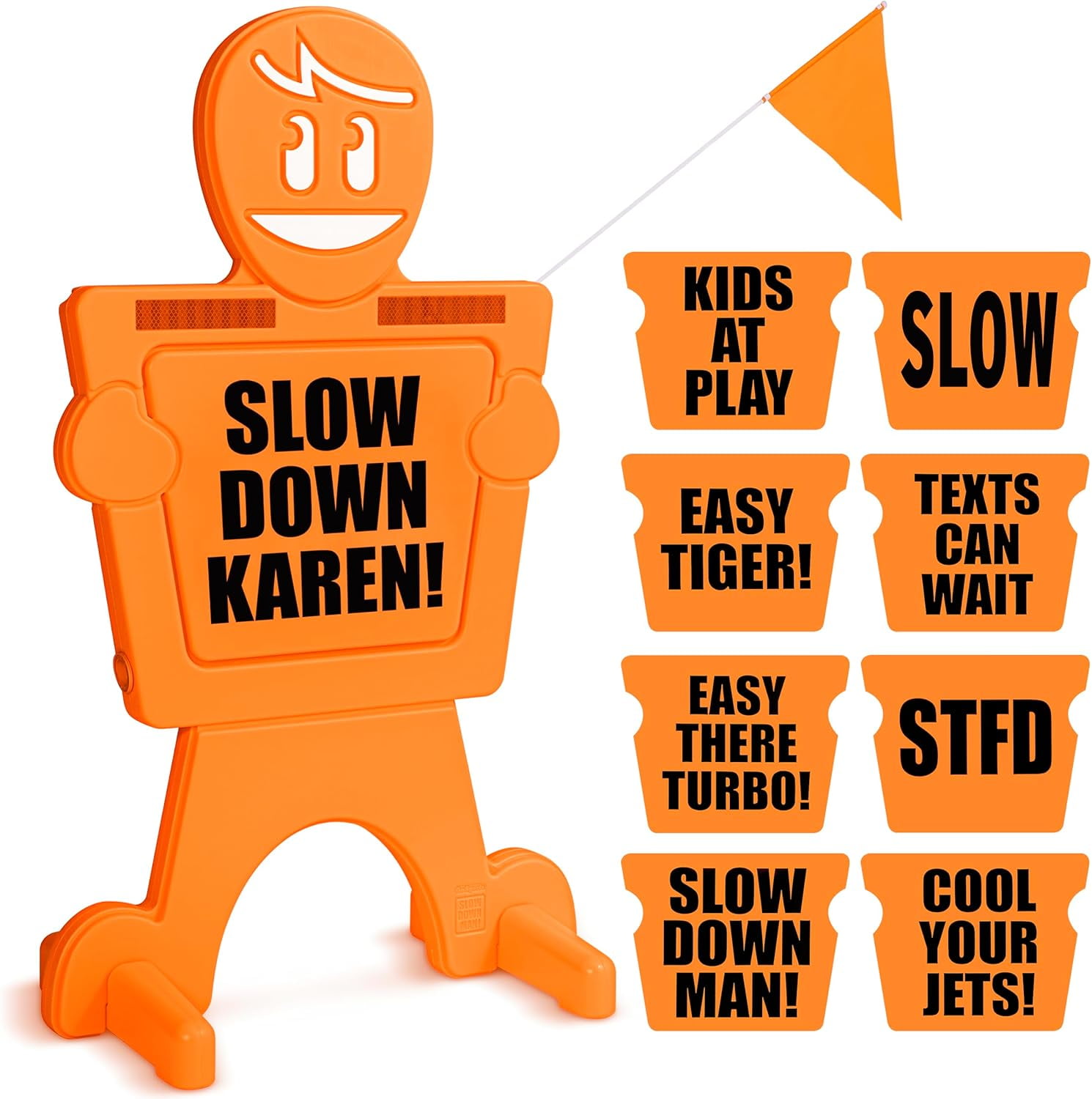 Slow Down Man! Street Safety Sign - 3 Ft High Visibility Kids At Play ...