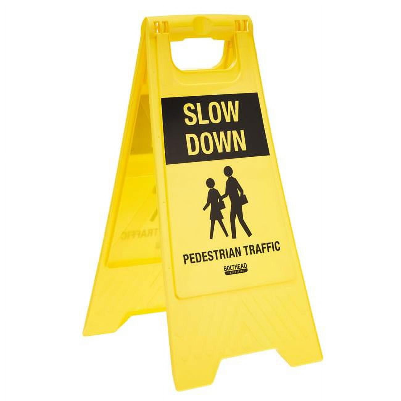 Slow Down Pedestrian Traffic Sign, Double-Sided Outdoor Road Safety ...