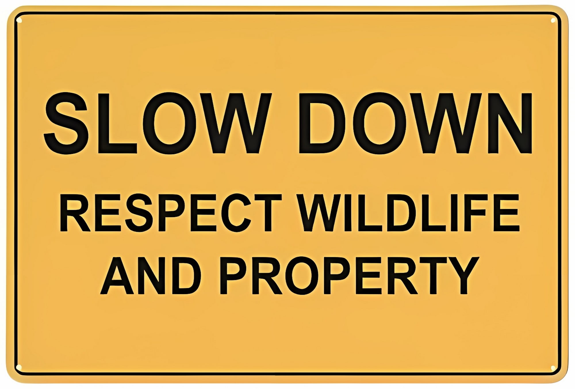 Slow Down Respect Wildlife and Property Sign - 8"x12" Safe Sign ...