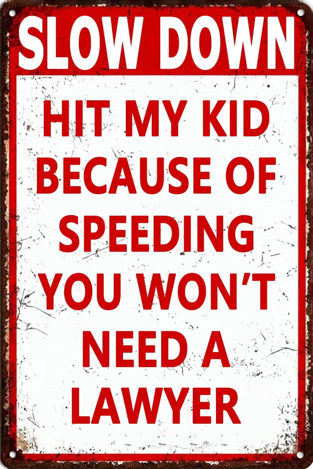 Slow Down Signs Street Caution Warning Kids Playing Safety Tin Sign ...