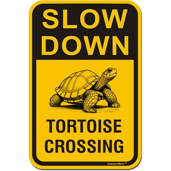 Slow Down Signs Tortoise Crossing Sign 8x12 Inch Aluminum Sign Street ...