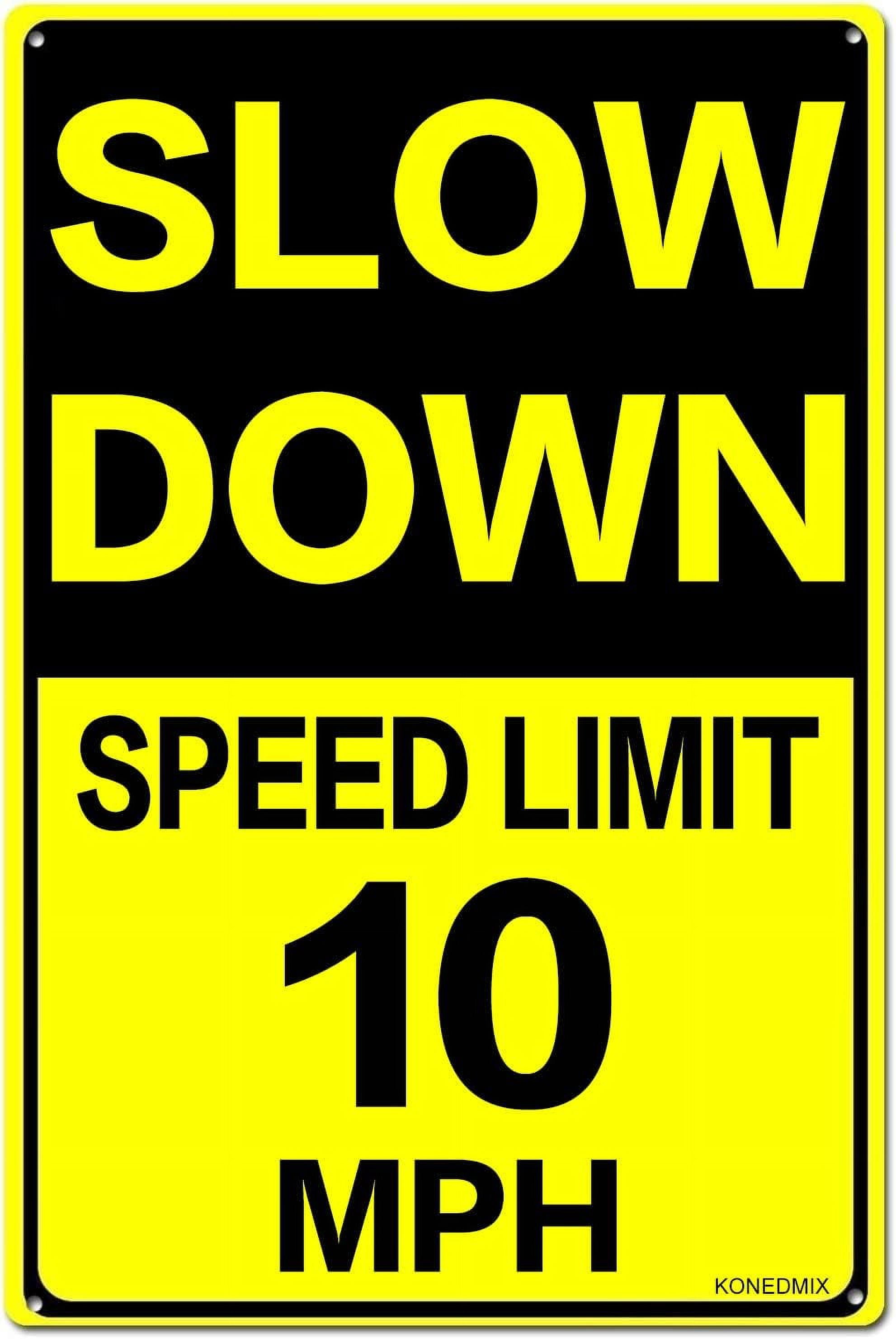 Slow Down Speed Limit 10 MPH Metal Sign Traffic Sign Street & Road Sign ...