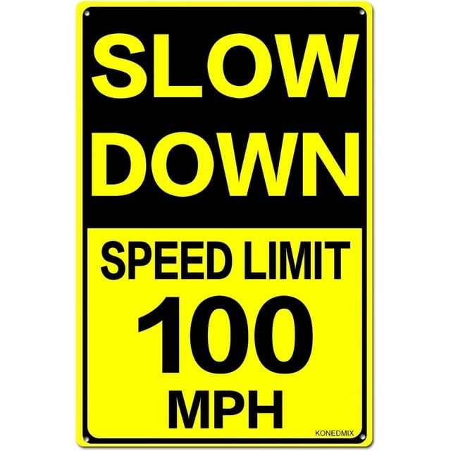 Slow Down Speed Limit 10 MPH Metal Sign Traffic Sign Street & Road Sign 12 x 16 Inch - Walmart.com