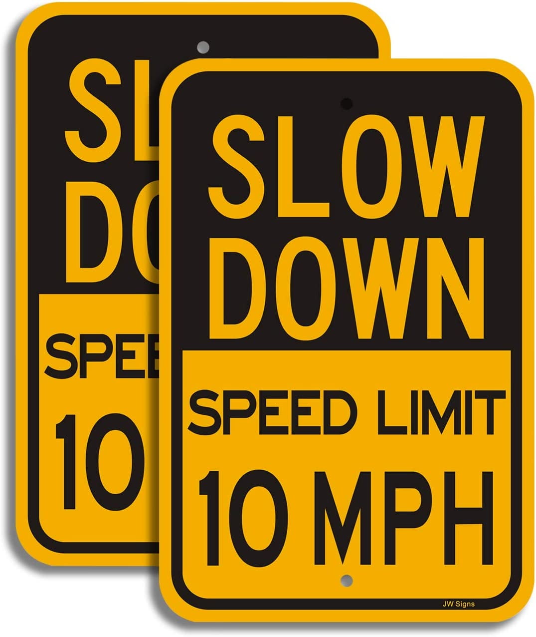 Slow Down Speed Limit 15 MPH Sign (4 Pack) Traffic Sign 16”x12” Metal ...