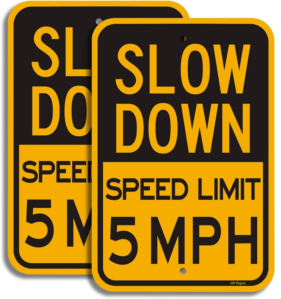 Slow Down Speed Limit 15 MPH Sign (4 Pack) Traffic Sign 16”x12” Metal ...