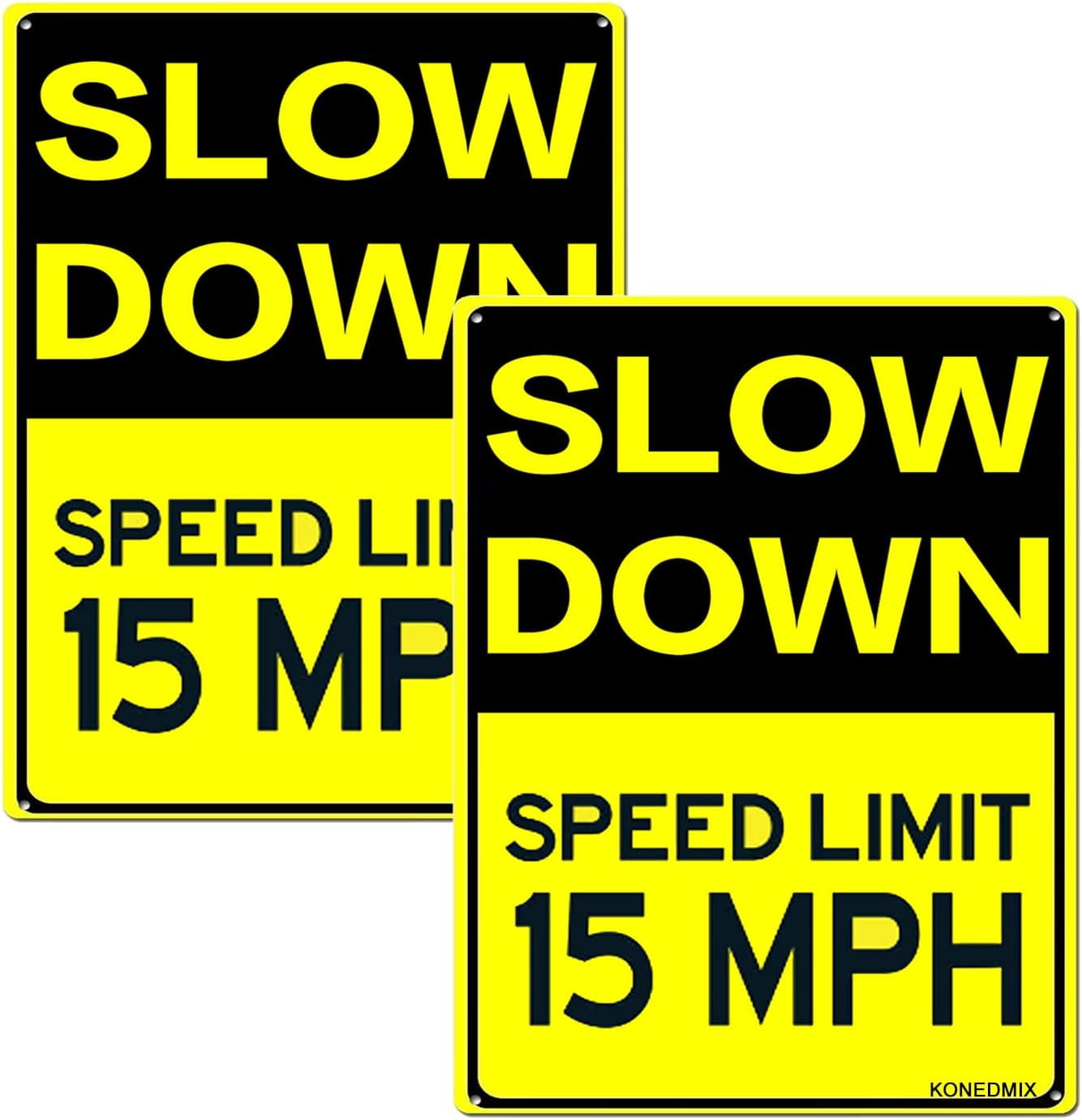 Slow Down Speed Limit 15 Sign Metal MPH Slow Warning Traffic Road ...