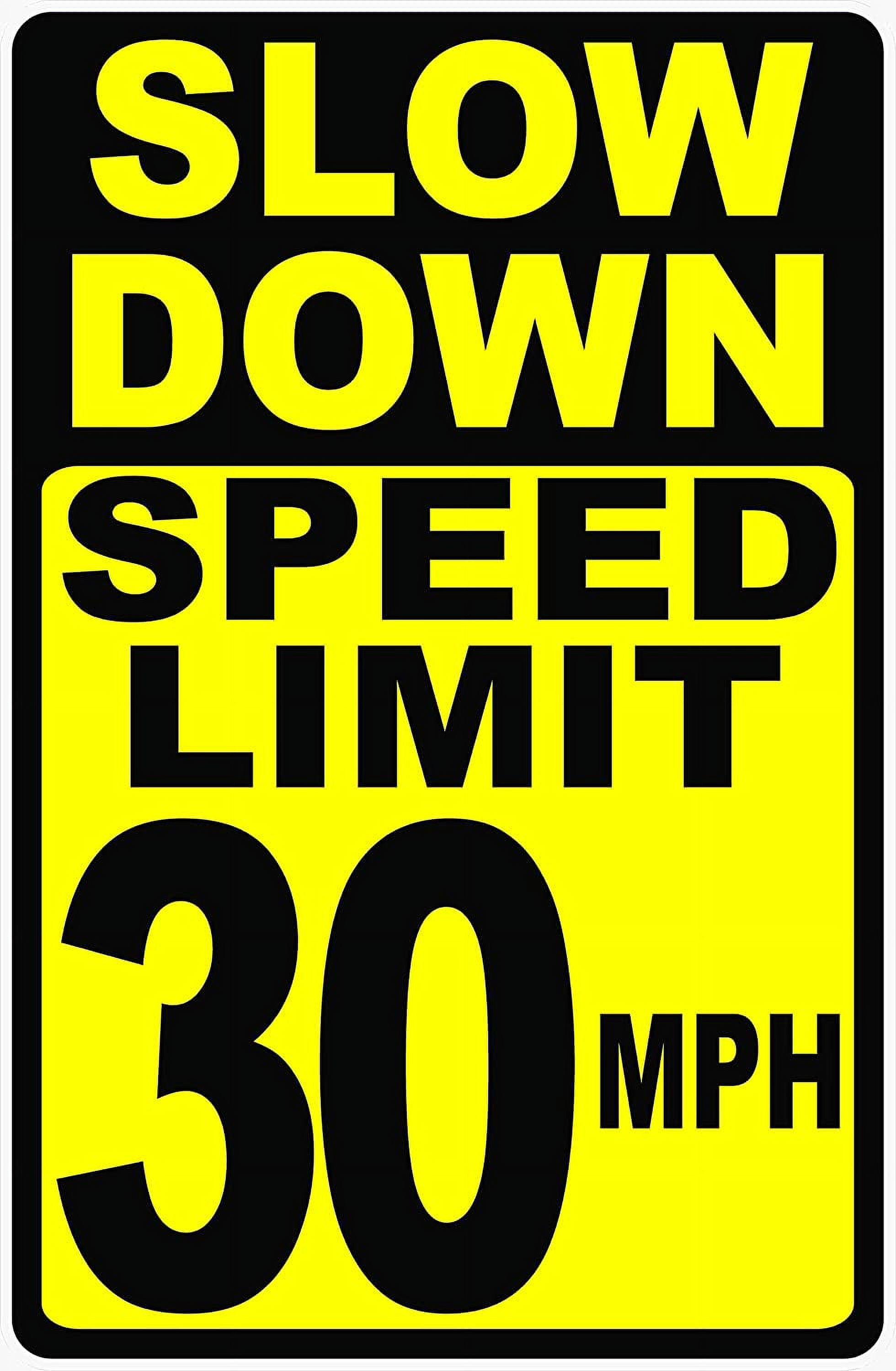 Slow Down Speed Limit 30 MPH Sign. 8" x 12" Metal. Prevent Speeding ...