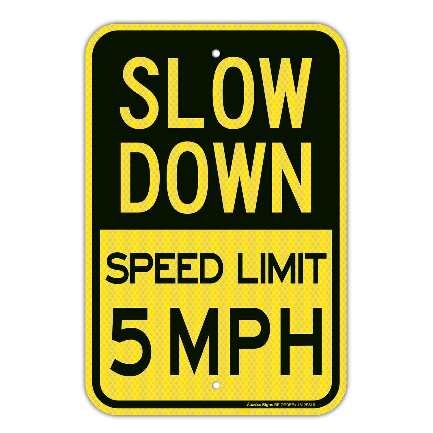 Slow Down Speed Limit 5 MPH Sign, Slow Down Sign, 18 x 12 Inches ...