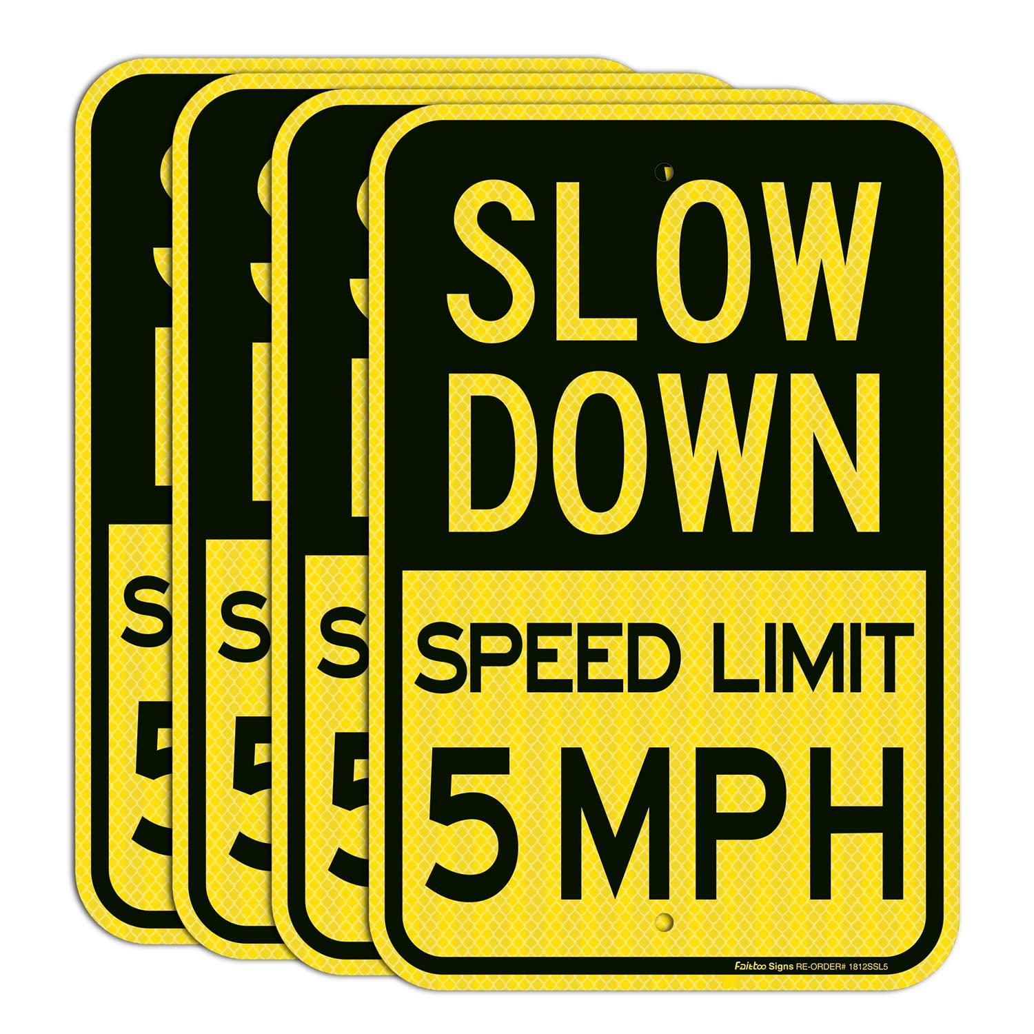 Slow Down Speed Limit 5 MPH Sign, Slow Down Sign, Traffic Sign,18 x 12 ...