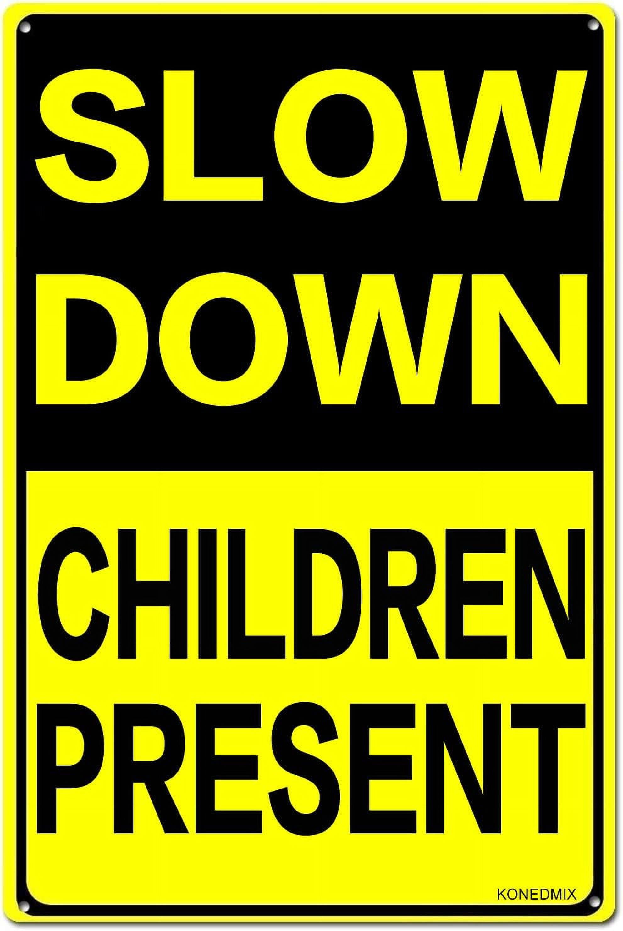 Slow Down Speed Limit 55 MPH Metal Sign, 12 x 16 Inches Traffic Sign ...
